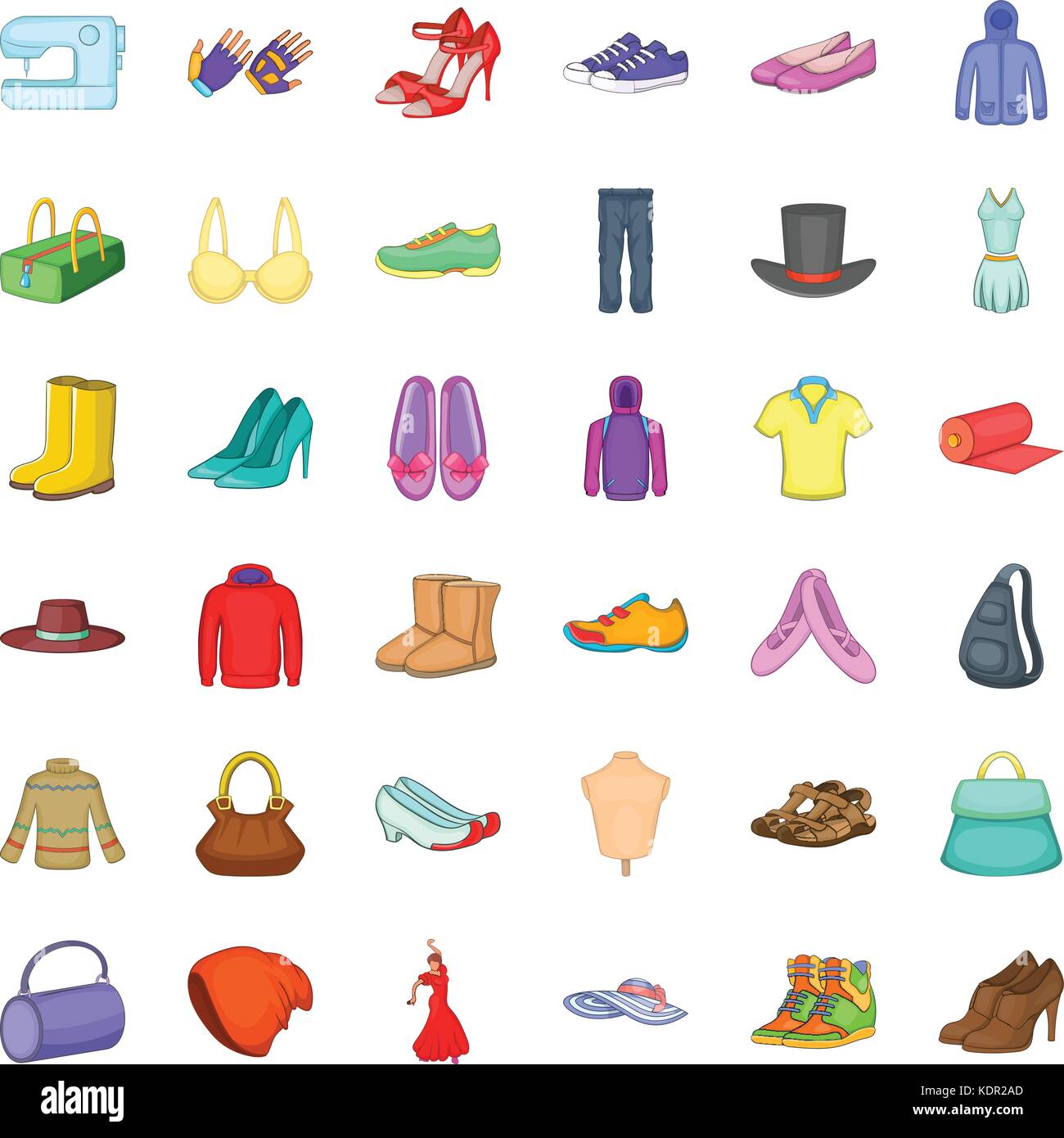 Fashion icons set, cartoon style Stock Vector Image & Art - Alamy