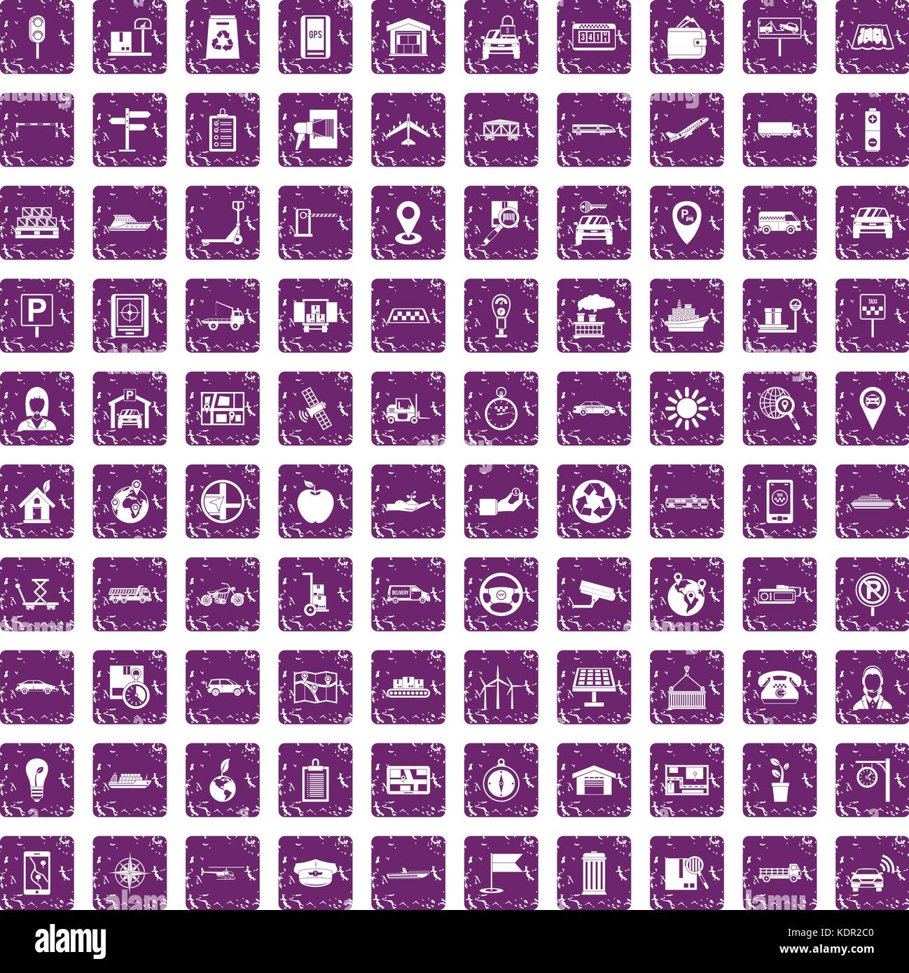 100 navigation icons set grunge purple Stock Vector Image & Art - Alamy