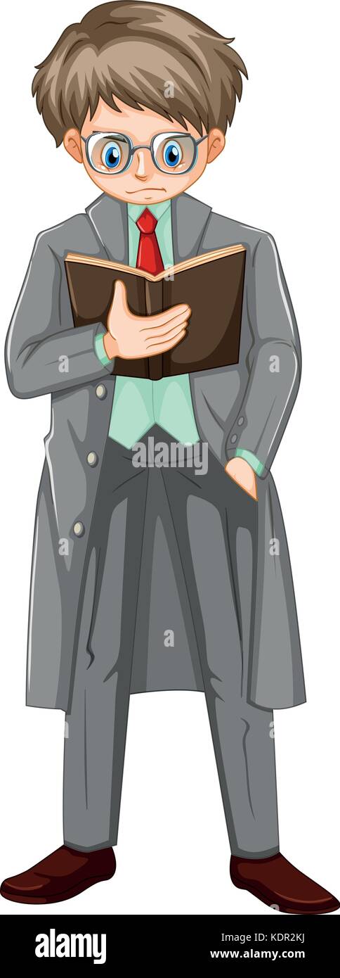 Man in suit reading Stock Vector Images - Alamy