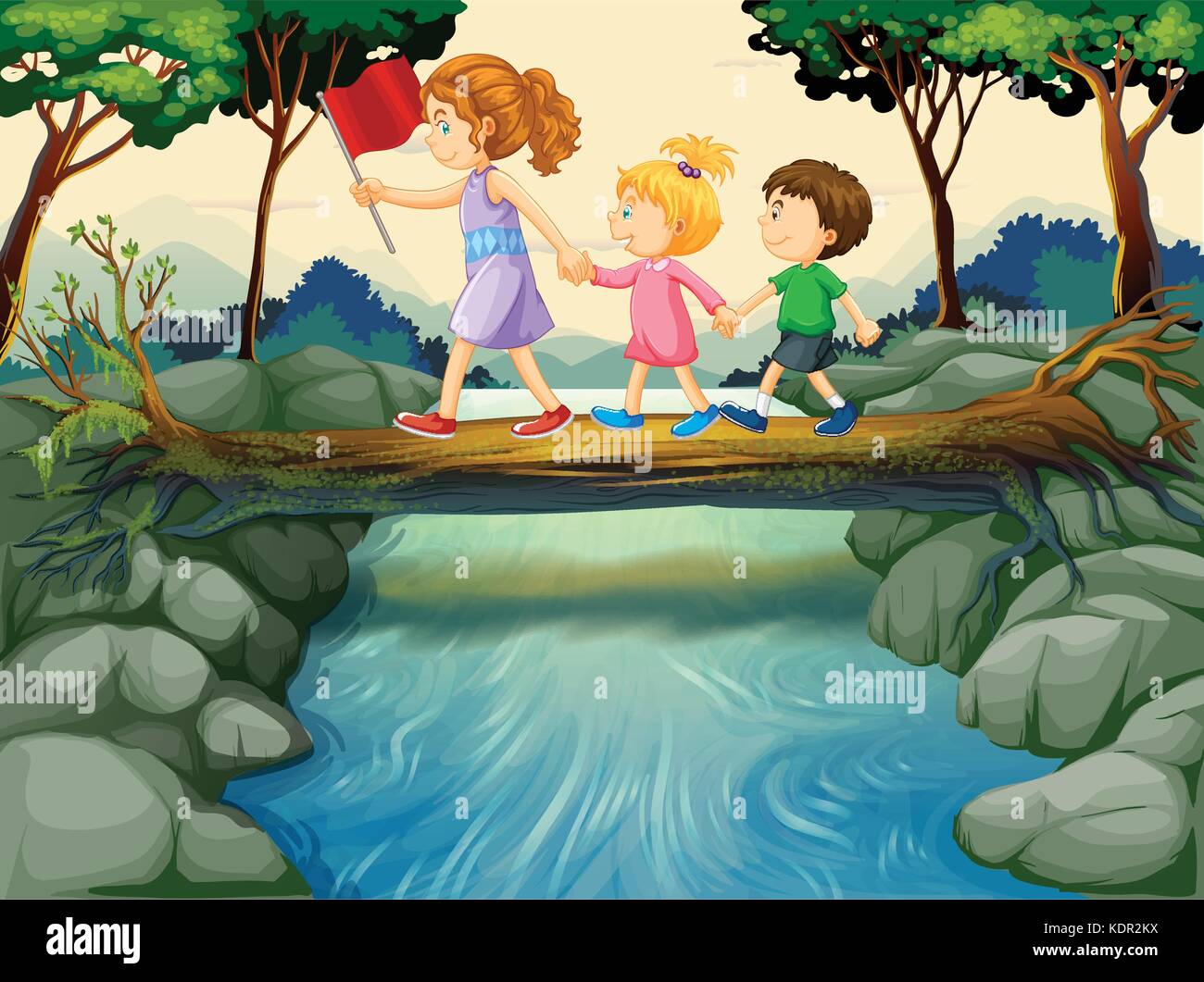 Log crossing jungle hi-res stock photography and images - Alamy