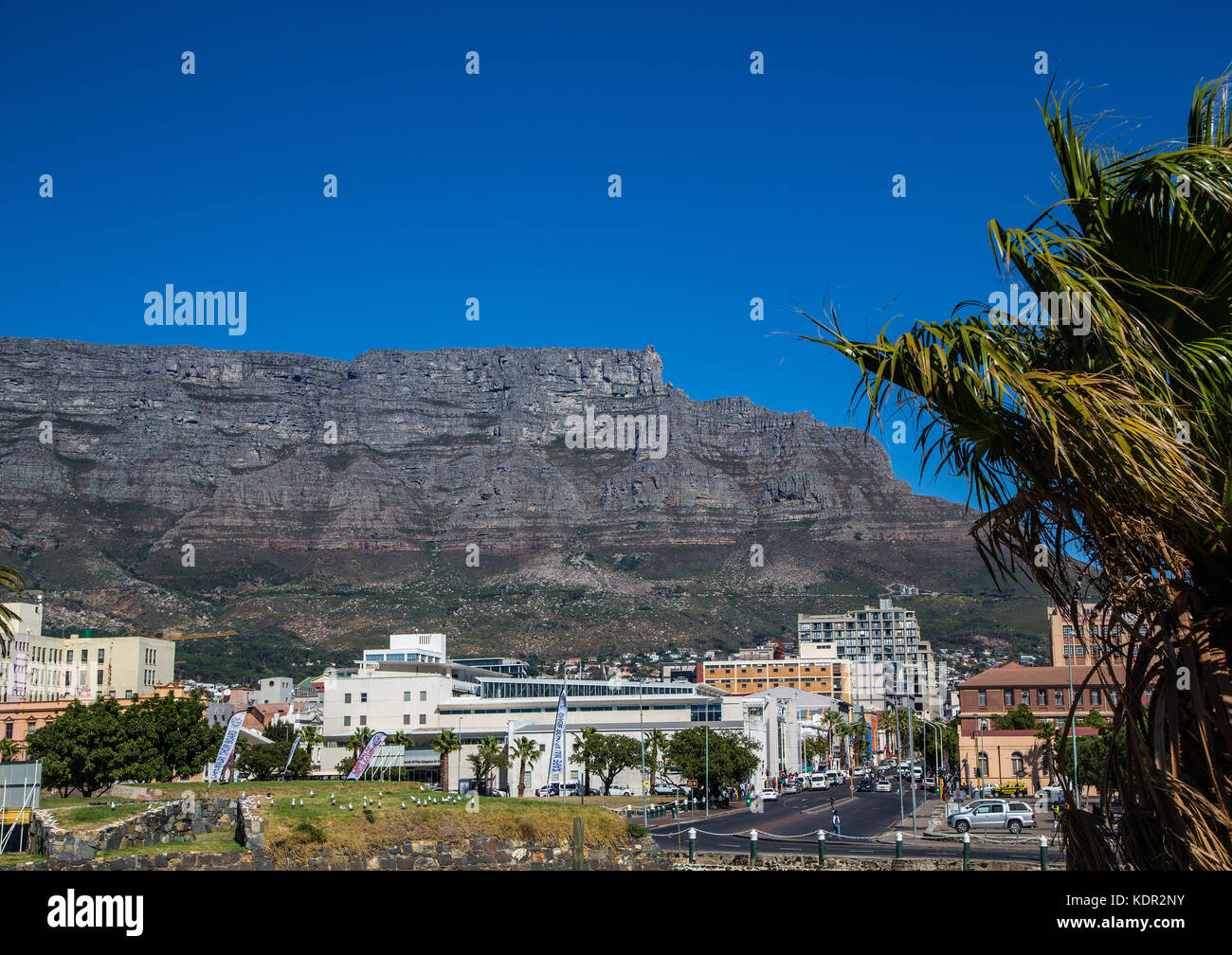 Landscape of Cape Town with seldom view of the Table Mountain without ...