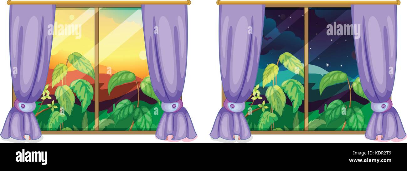Two views from the windows illustration Stock Vector Image & Art - Alamy