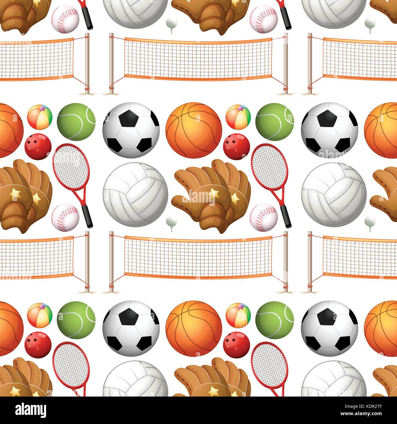 Seamless background with sport equipments illustration Stock Vector ...