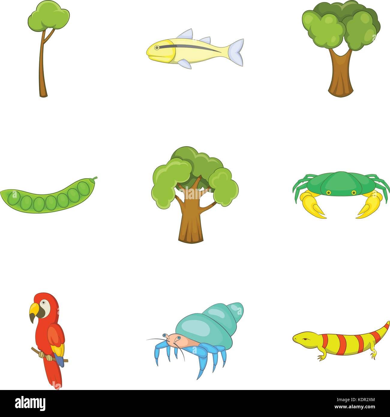 Green world icons set, cartoon style Stock Vector Image & Art - Alamy