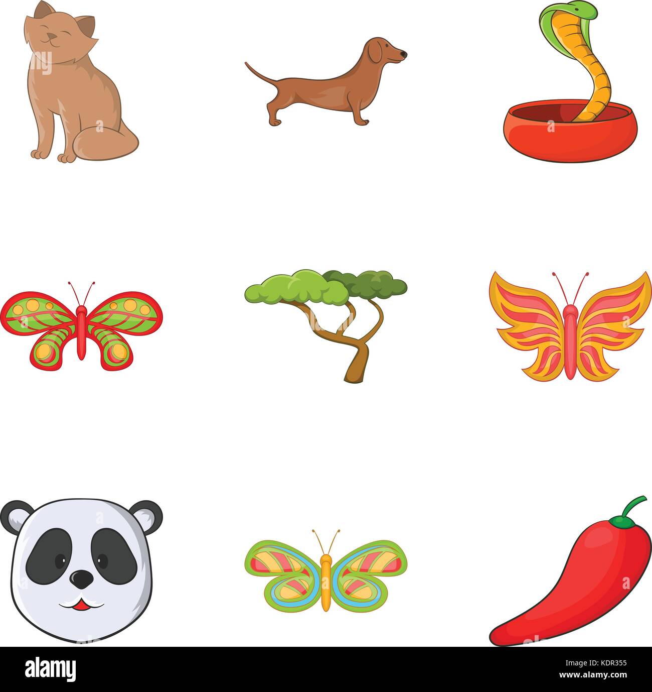 Research on animal icons set, cartoon style Stock Vector Image & Art ...