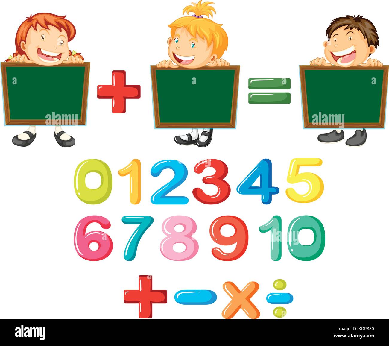 Happy children and numbers illustration Stock Vector Image & Art - Alamy