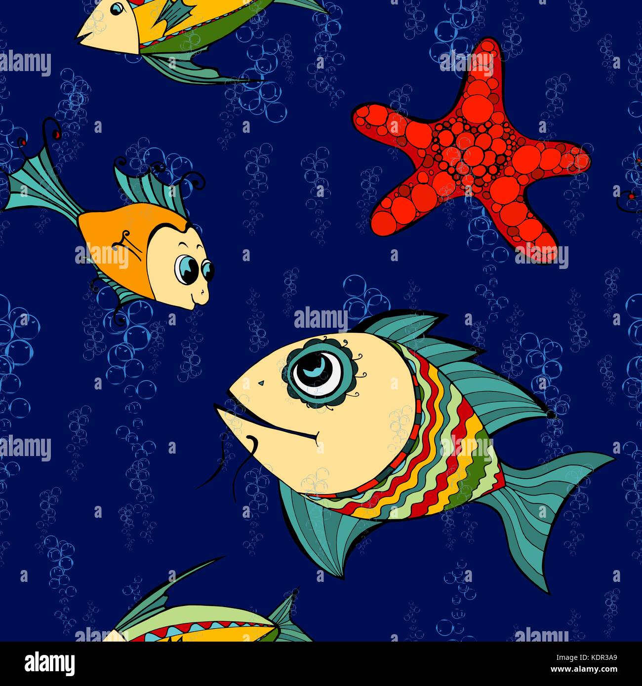 Beautiful Seamless fish background. Vector illustration image Stock ...