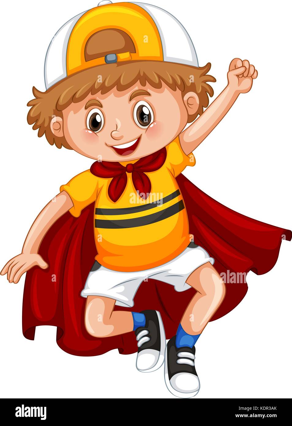 Little boy with red cape illustration Stock Vector Image & Art - Alamy