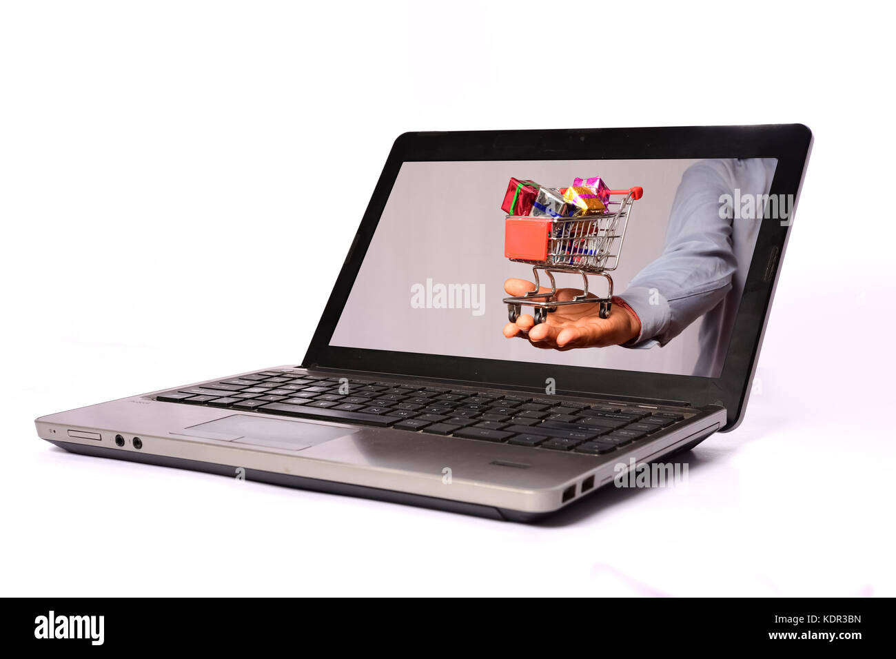Shopping on laptop Stock Photo - Alamy