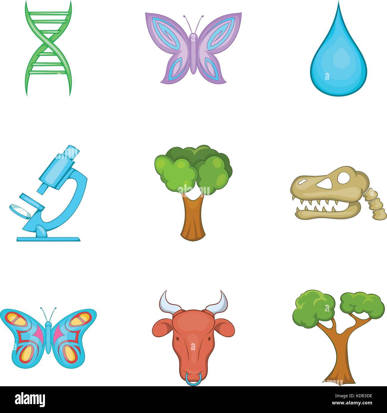 Biological research icons set, cartoon style Stock Vector Image & Art ...