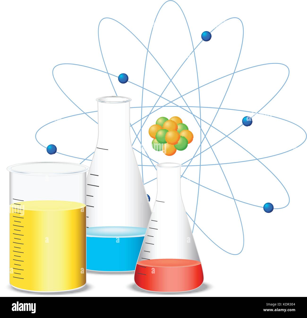 Beakers filled with colorful liquid illustration Stock Vector Image ...