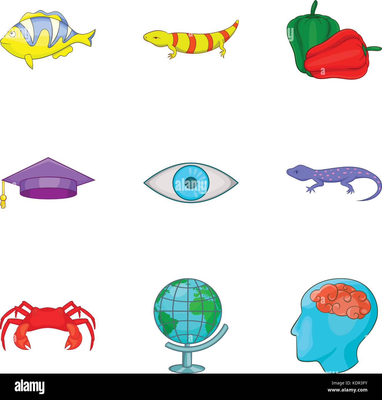 Degree in biology icons set, cartoon style Stock Vector Image & Art - Alamy