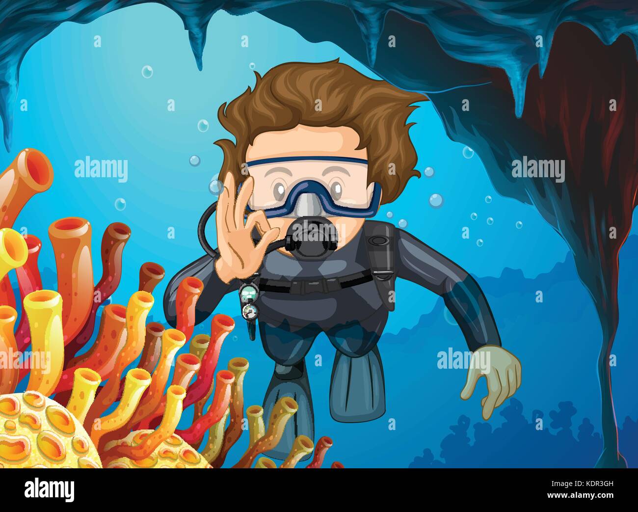 Doing underwater Stock Vector Images - Alamy