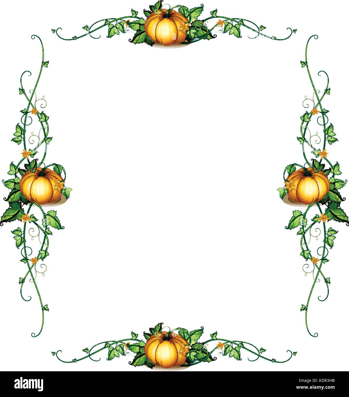 Frame template with pumpkin plants illustration Stock Vector Image ...