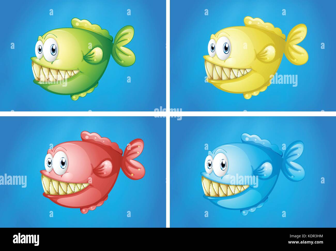 Fish in four colors illustration Stock Vector Image & Art - Alamy