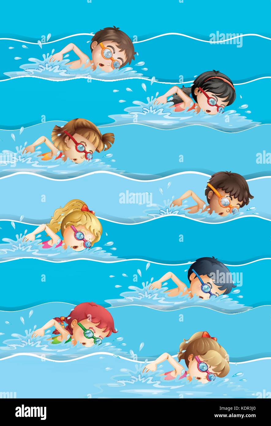 Swimming pool kids Stock Vector Images - Alamy