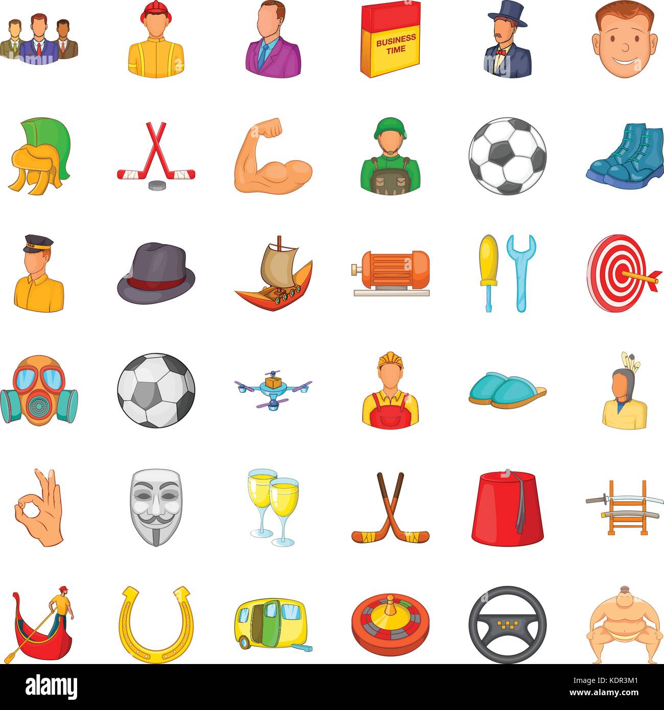 Football game icons set, cartoon style Stock Vector Image & Art - Alamy