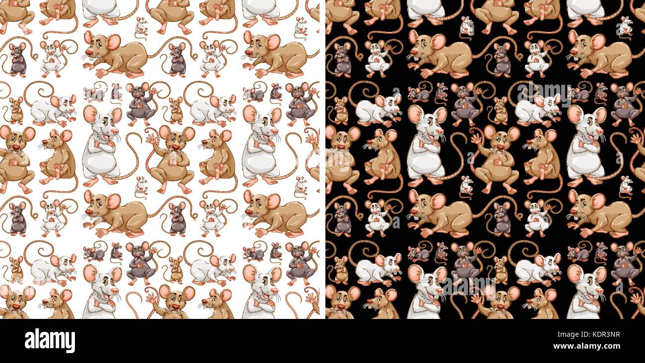 Seamless background design with mice illustration Stock Vector Image ...