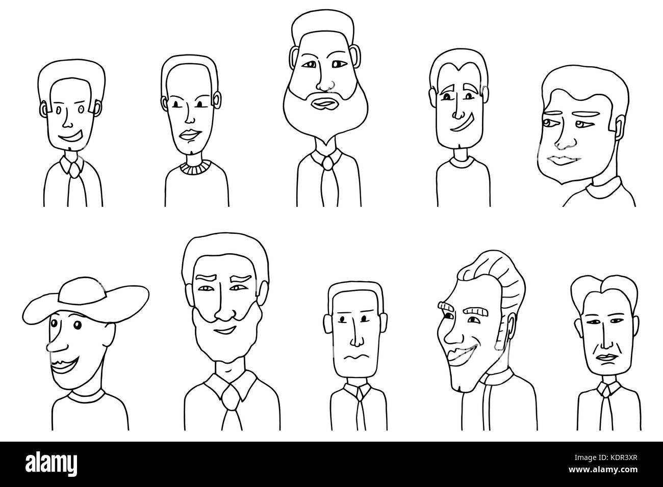 Sketch people icons. hand-drawn avatars isolated Stock Vector Image ...