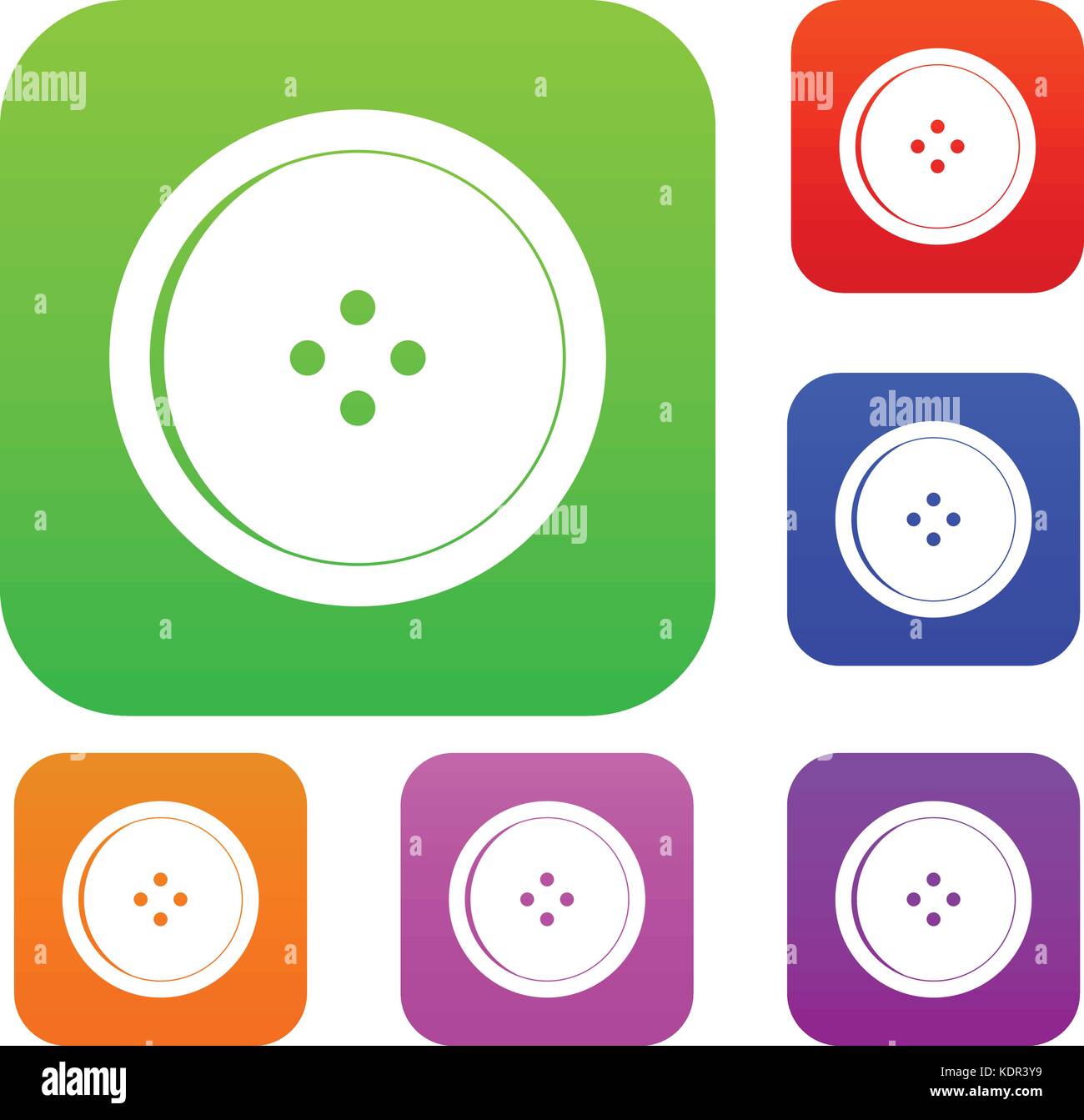 Round sewing button set color collection Stock Vector Image & Art - Alamy