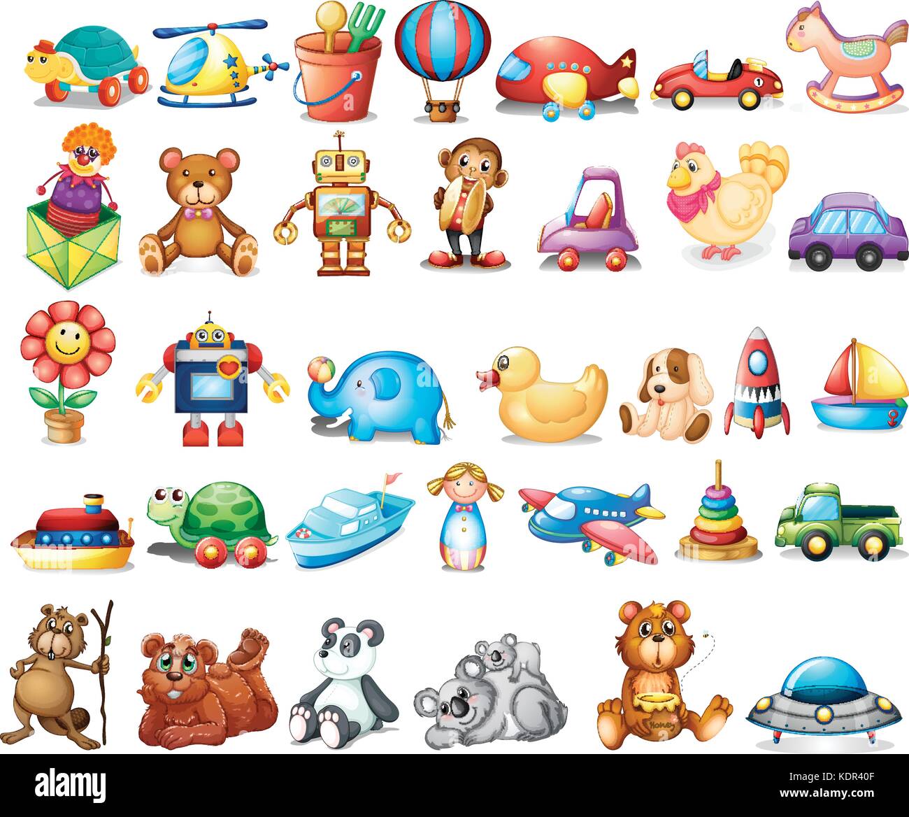 Different types of toys illustration Stock Vector Image & Art - Alamy