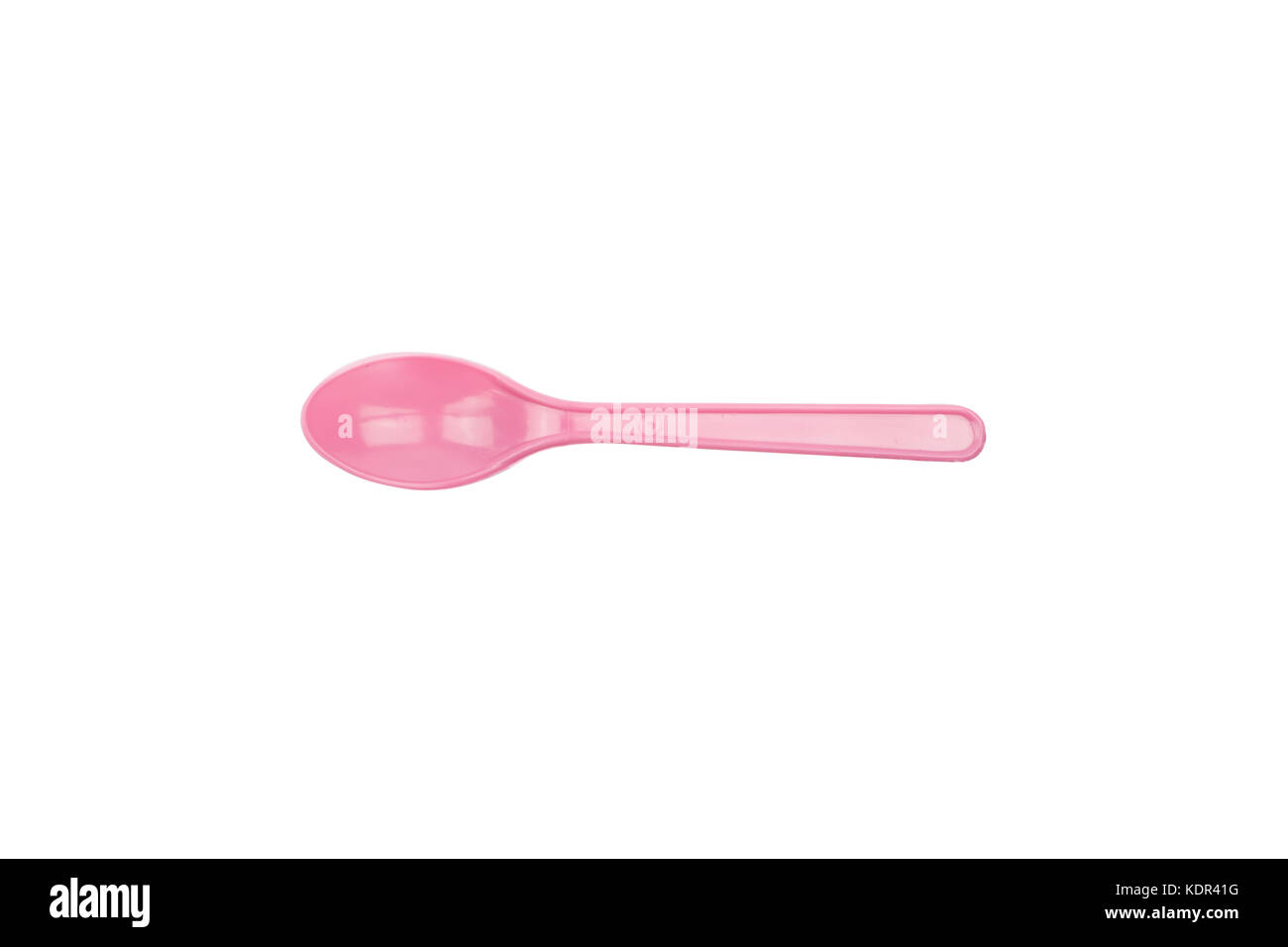 Pink plastic spoon isolated on white background Stock Photo - Alamy