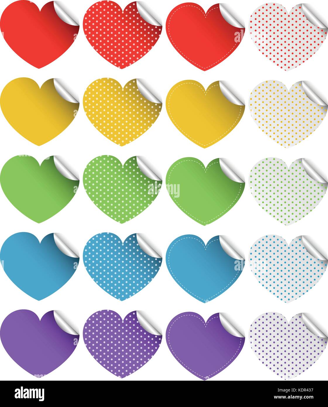 Sticker design in heart shapes illustration Stock Vector Image & Art ...