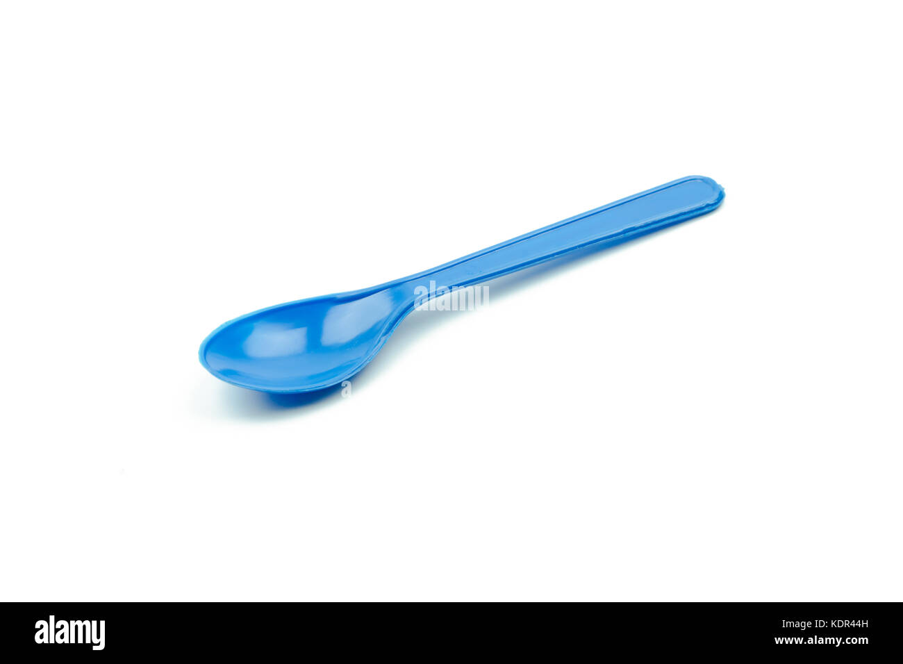 Blue plastic spoon isolated on white background Stock Photo - Alamy