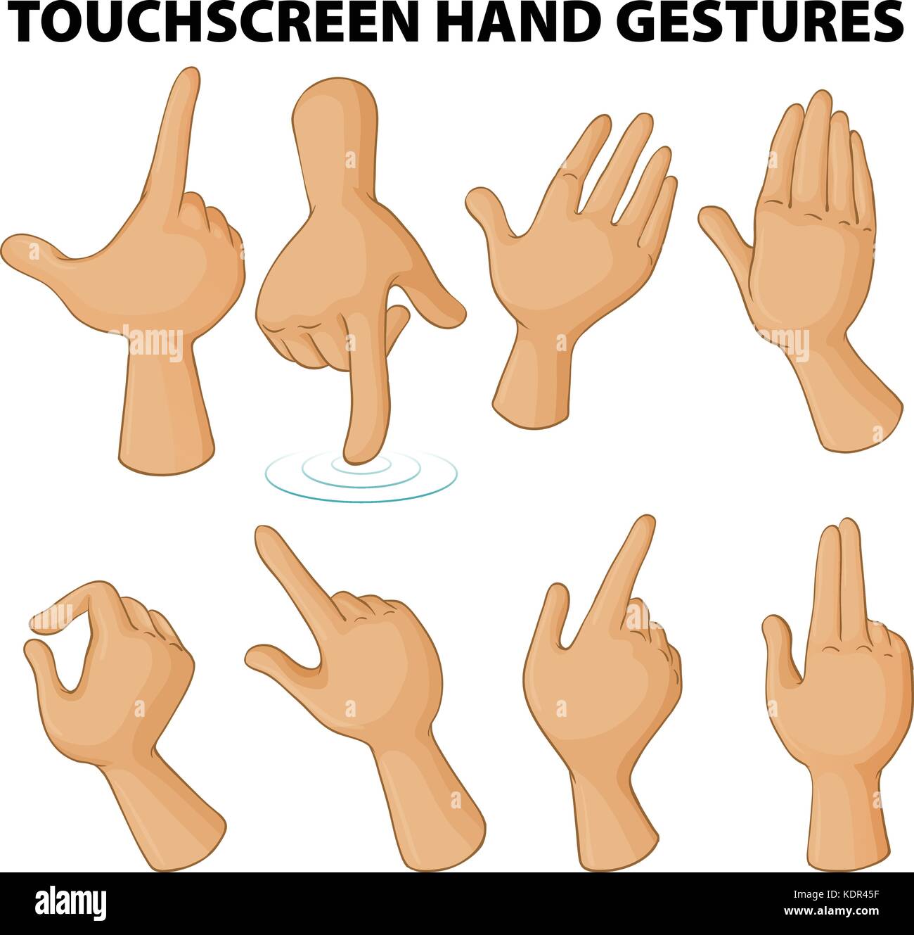 Different touchscreen hand gestures illustration Stock Vector Image ...