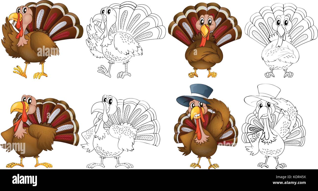 Doodle character for wild turkeys illustration Stock Vector Image & Art ...