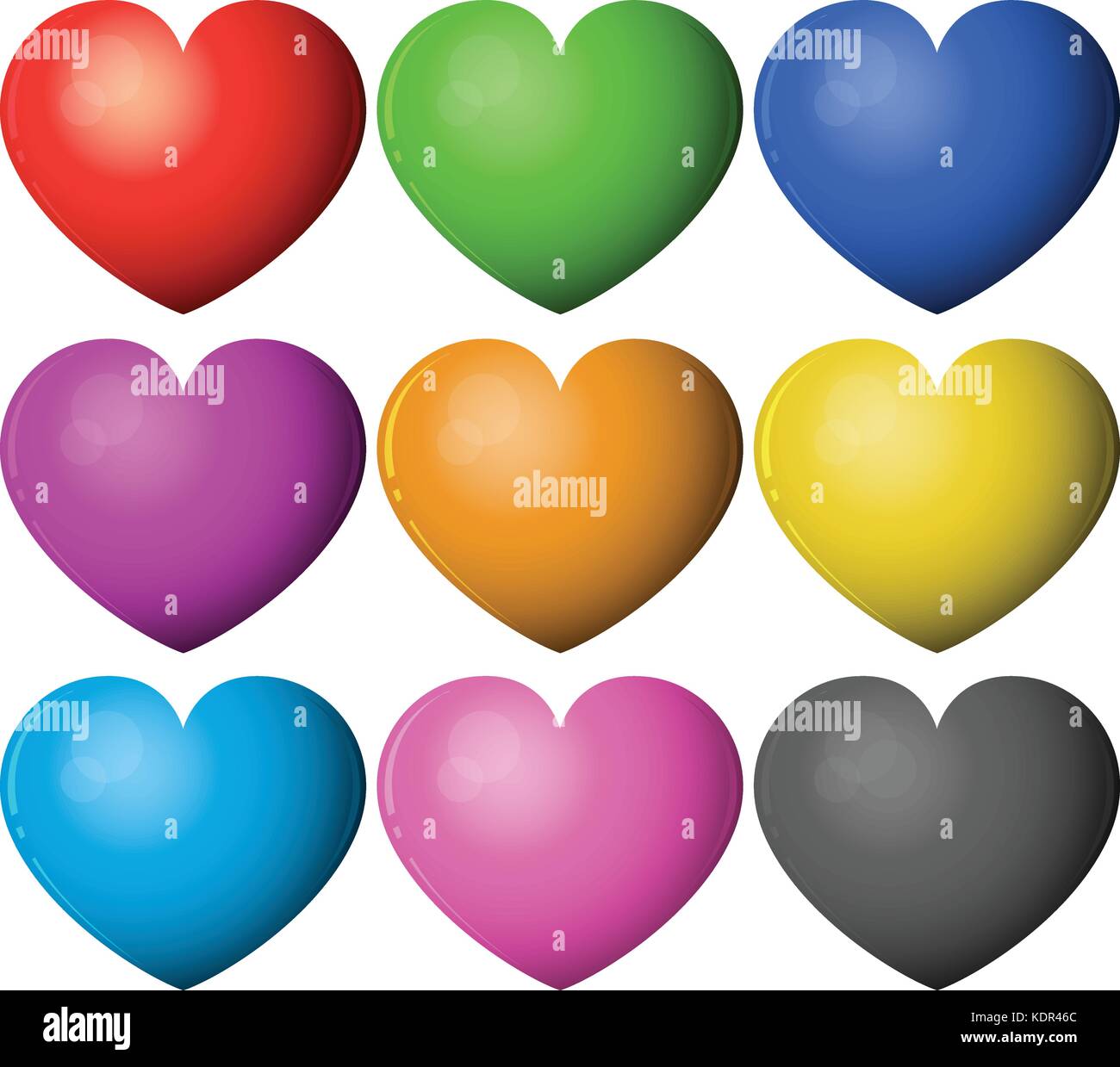 Heart shape in different colors illustration Stock Vector Image & Art ...