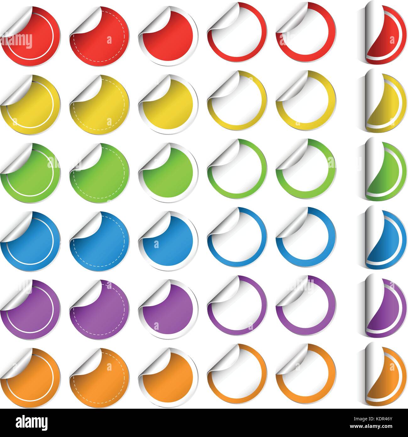 Sticker design in round shape illustration Stock Vector Image & Art - Alamy