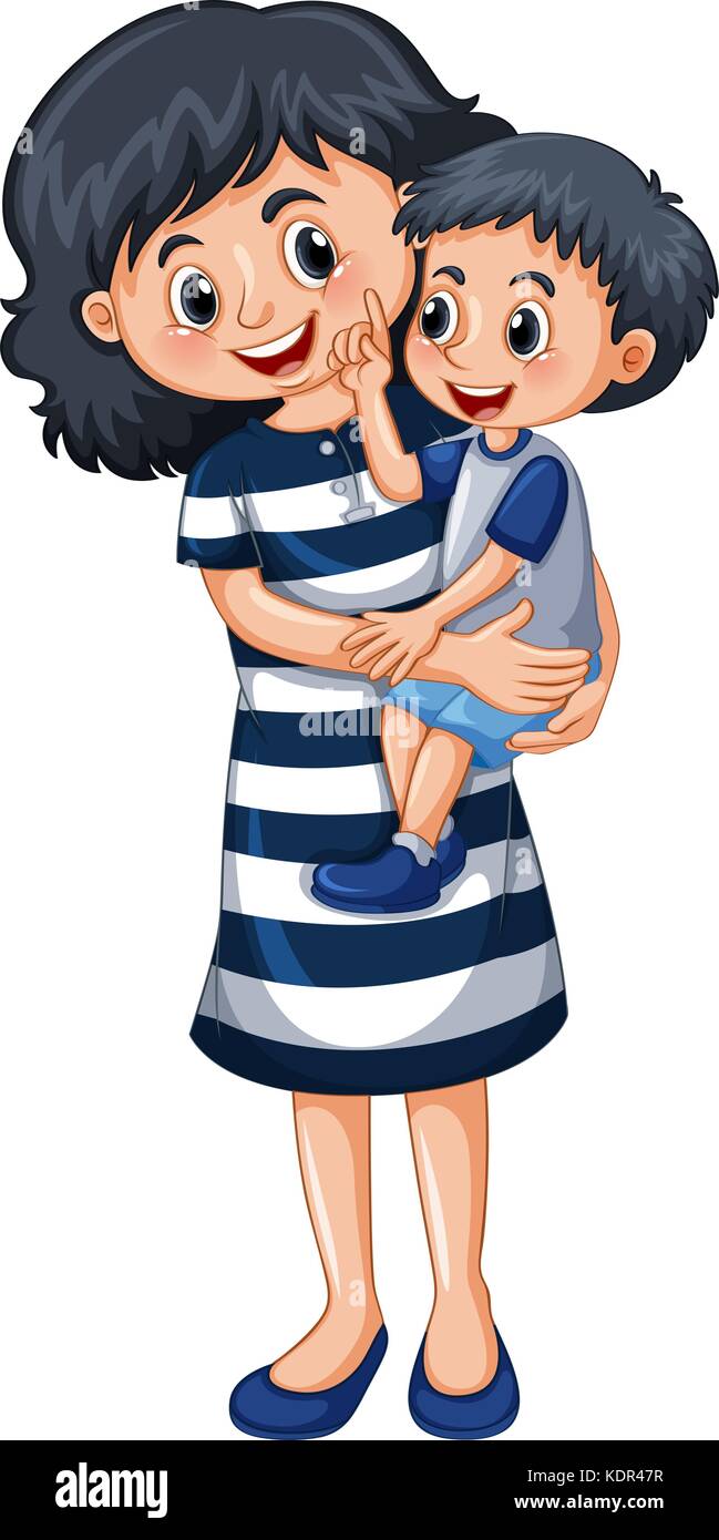 Mother carrying little boy illustration Stock Vector Image & Art - Alamy