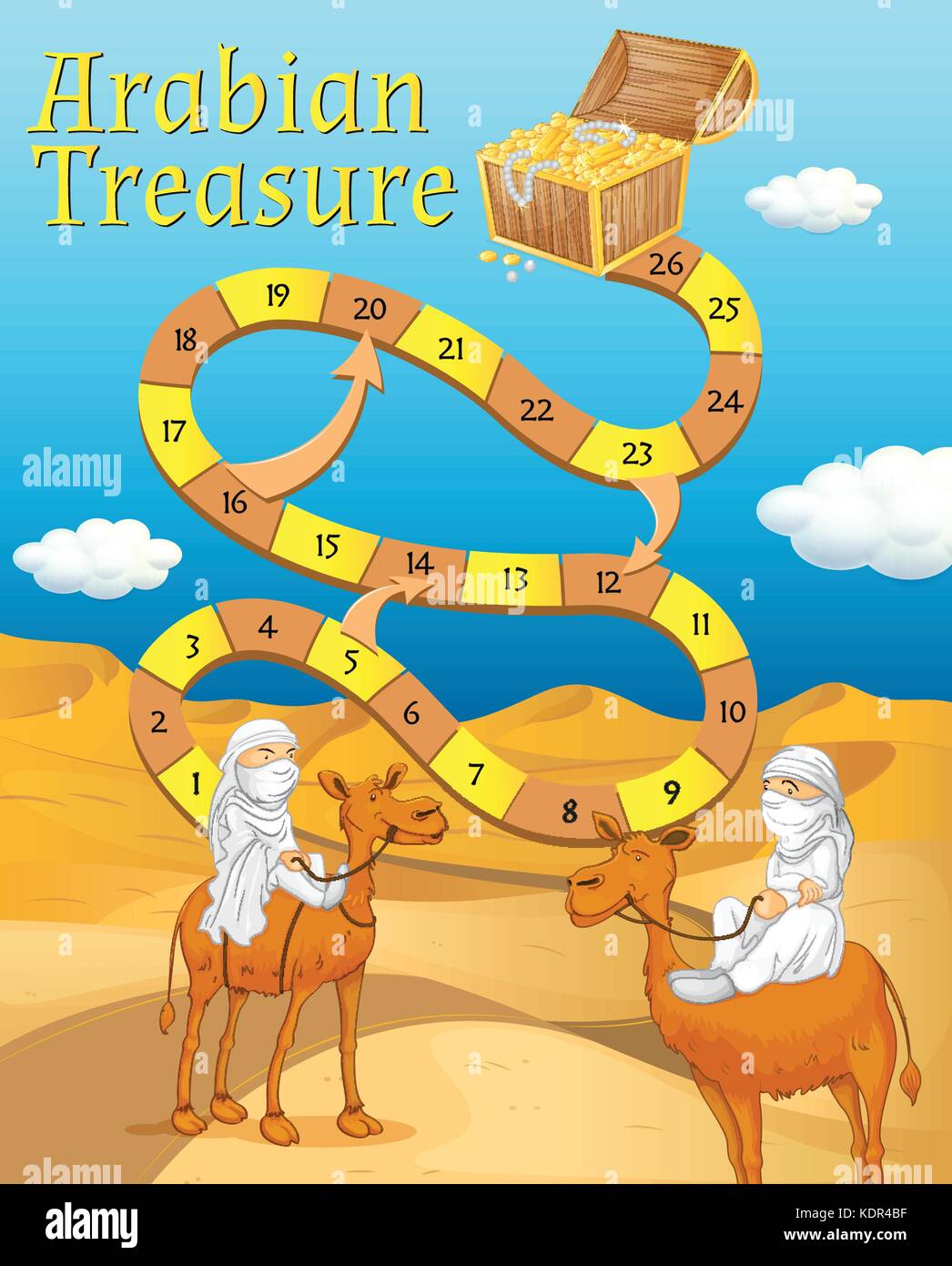 Boardgame template with desert in background illustration Stock Vector ...