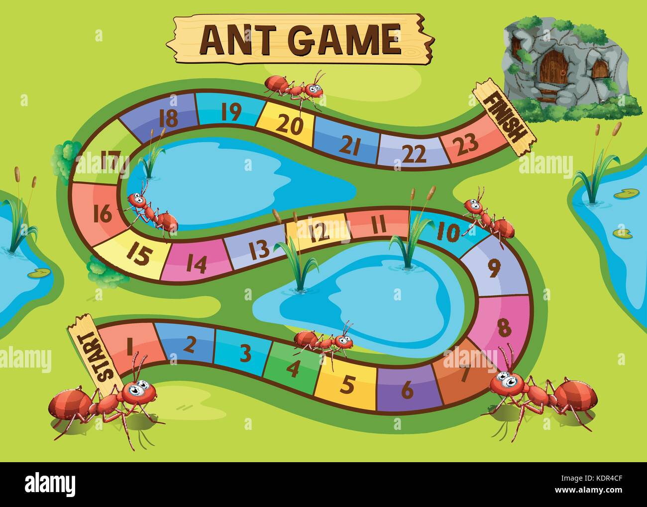 Game template with ant colony in background illustration Stock Vector ...