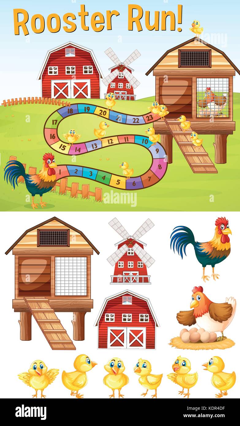 Farmyard scene Stock Vector Images - Alamy