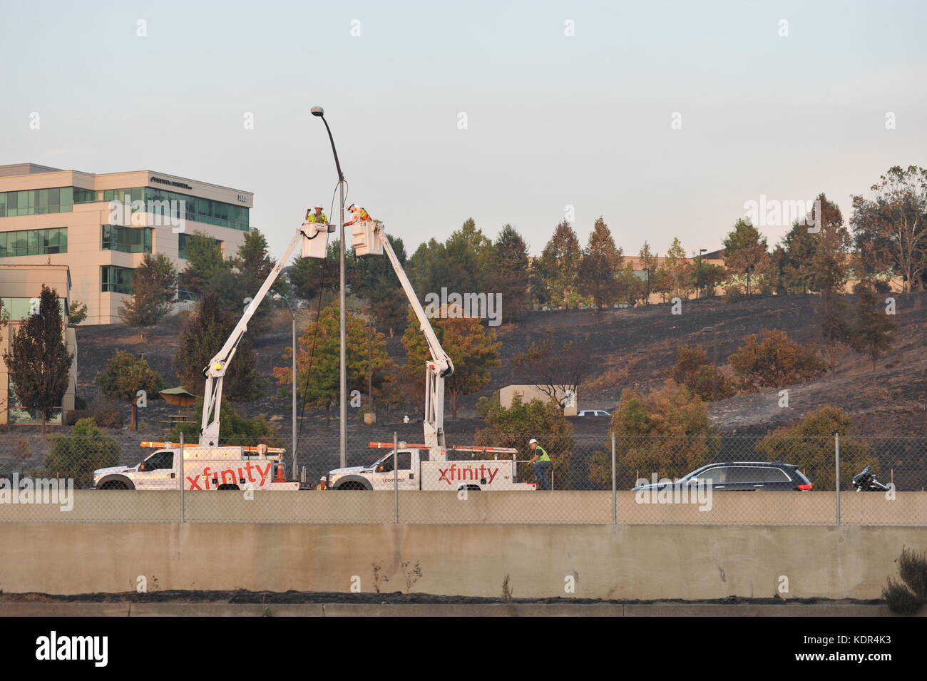 Wildfire smoke california highway hi-res stock photography and images ...
