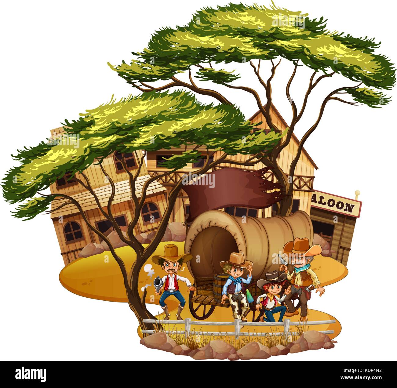 Western desert town Stock Vector Images - Alamy