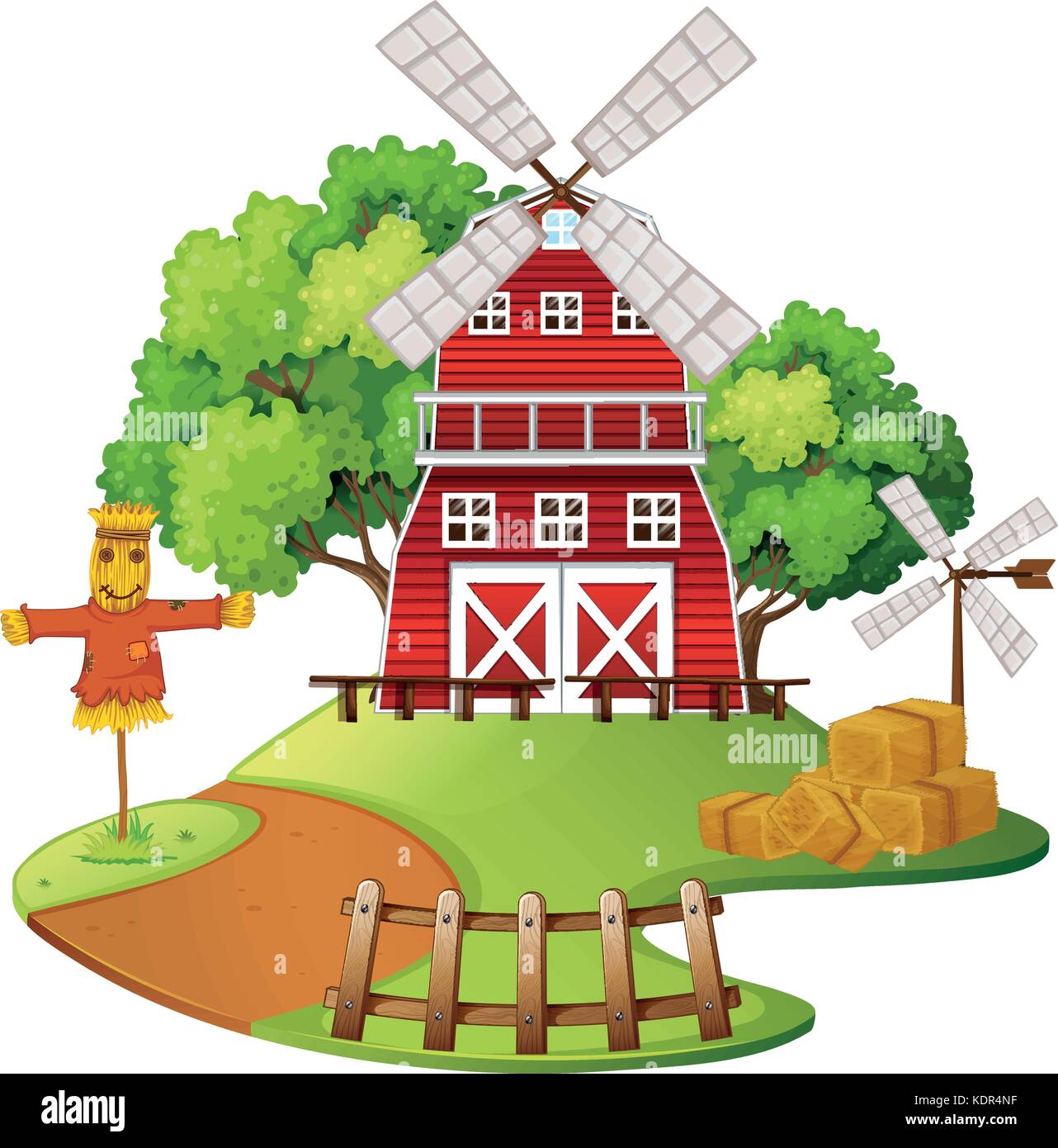 Clipart illustration cartoon windmill hi-res stock photography and ...