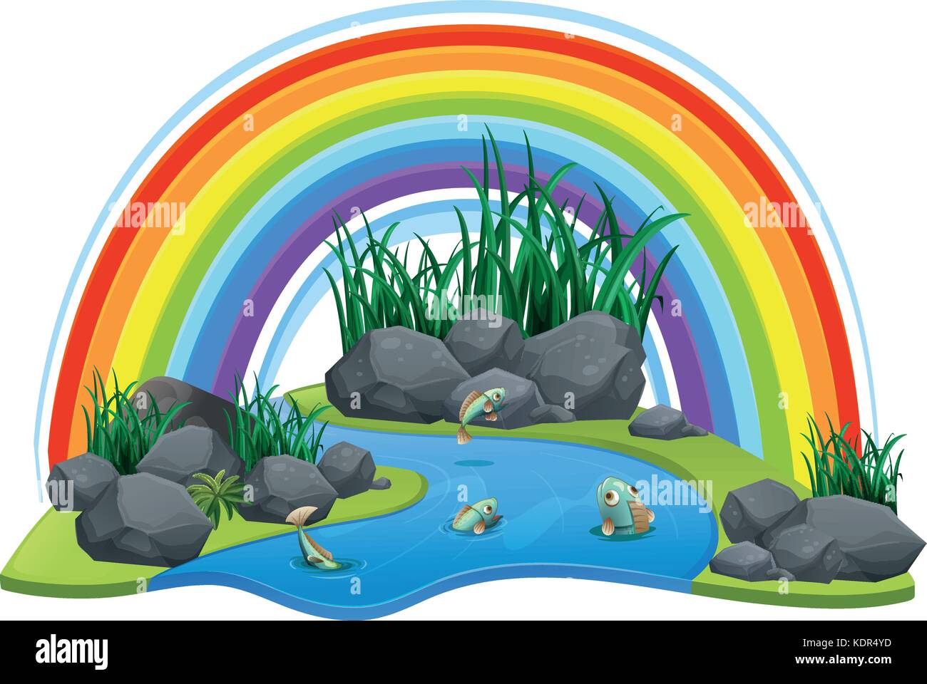 Scene with many fish in the river illustration Stock Vector Image & Art ...