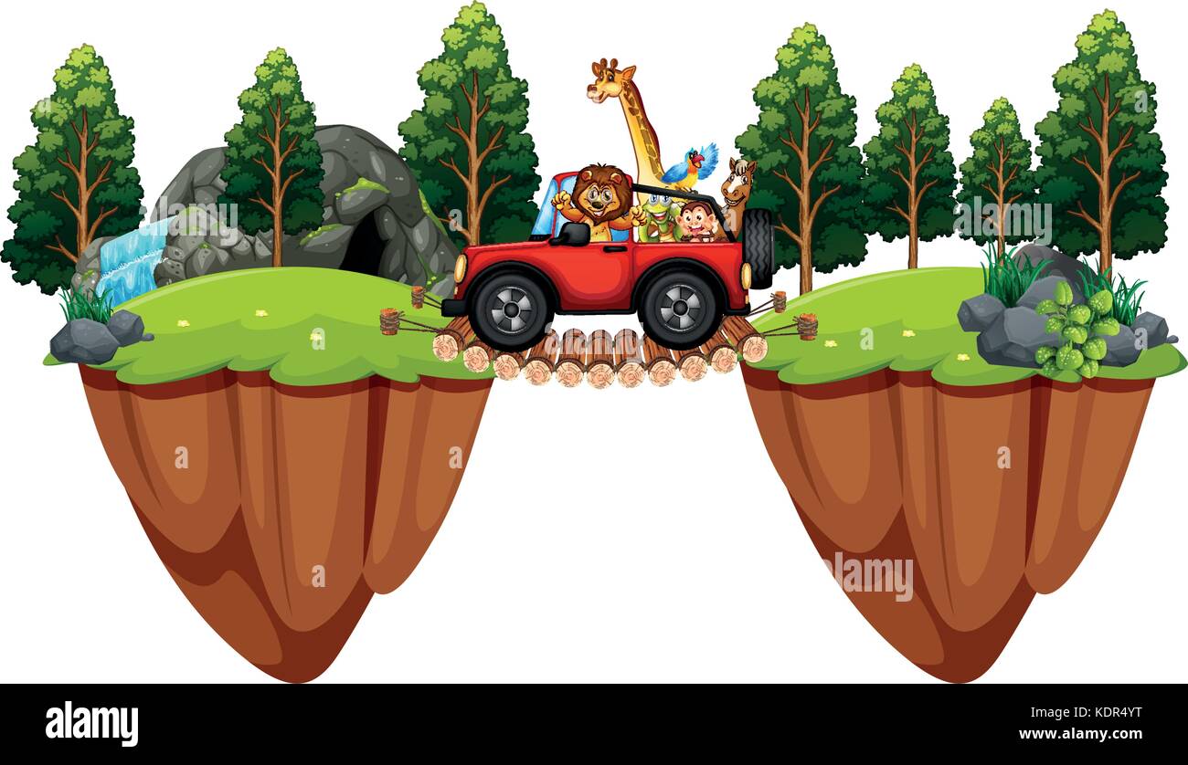 Jeep in forest Stock Vector Images - Alamy