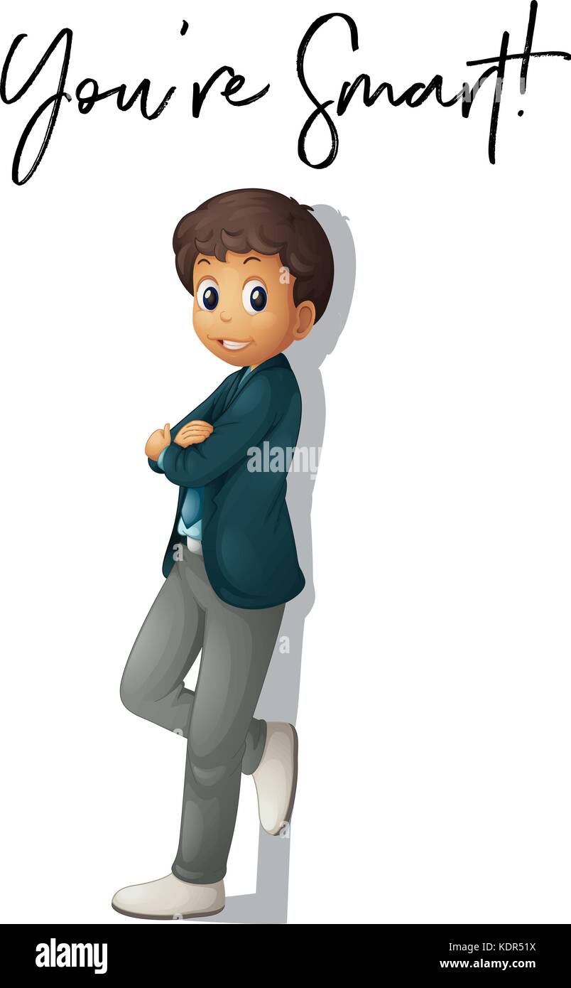Businessman standing with words you're smart illustration Stock Vector ...