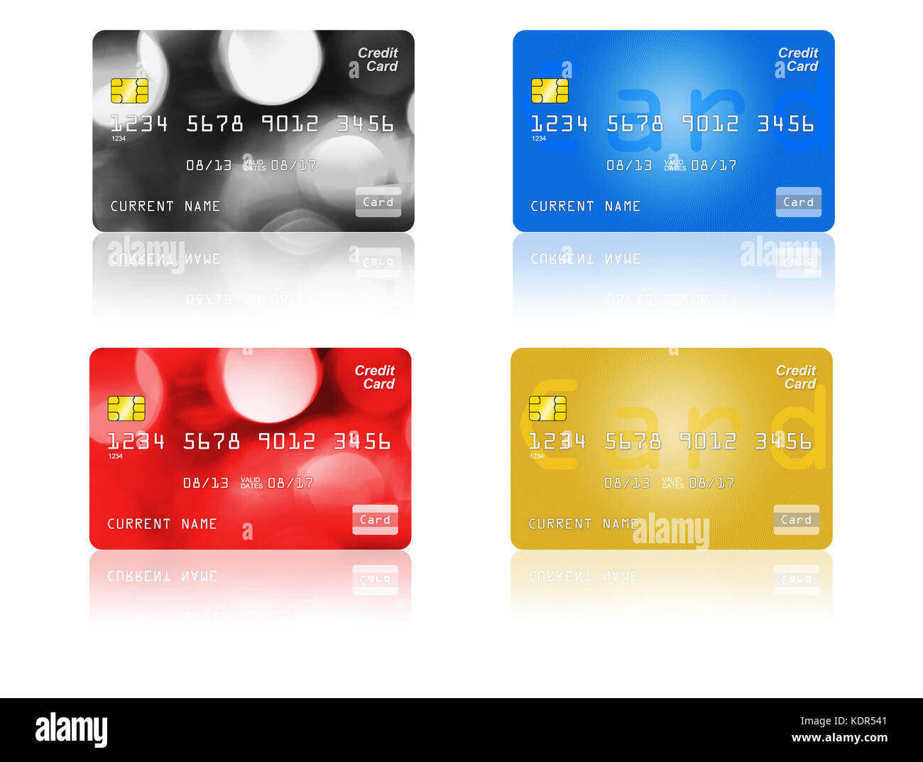 Set Of Colorful Plastic Credit Cards On White Background Stock Photo ...