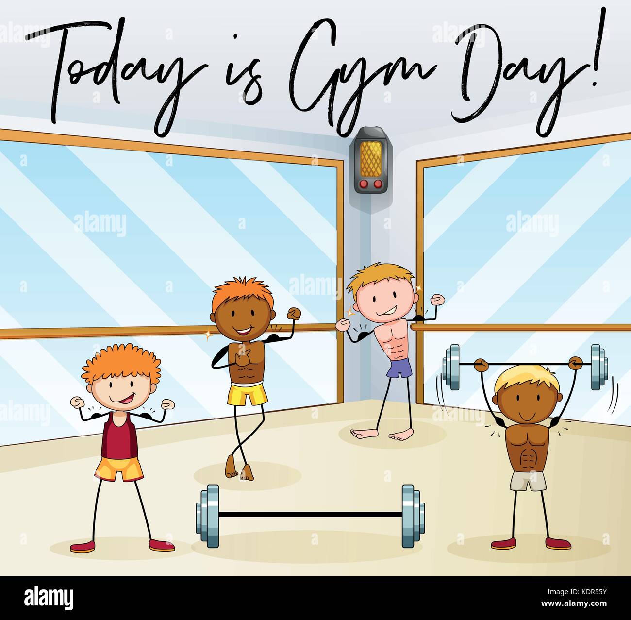 People work out in gym illustration Stock Vector Image & Art - Alamy