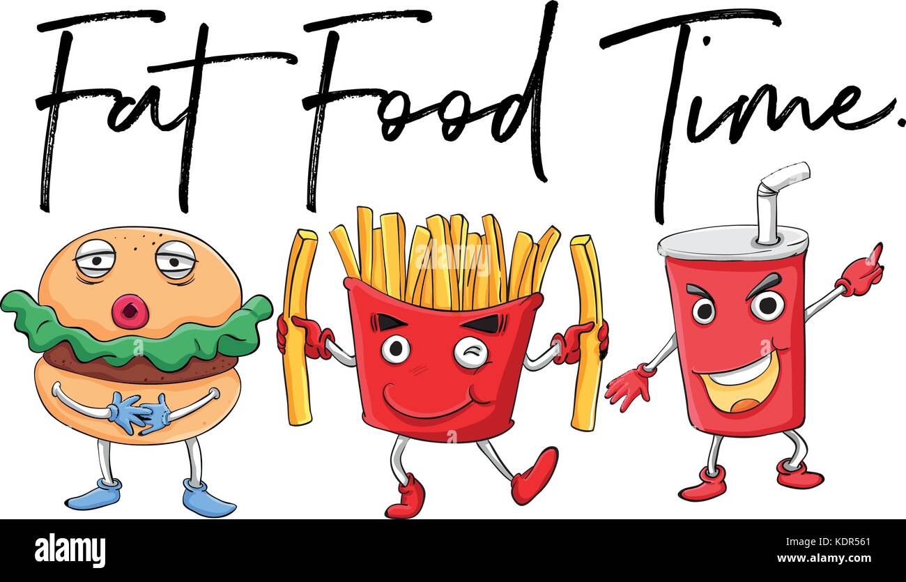 Different types of fast food illustration Stock Vector Image & Art - Alamy