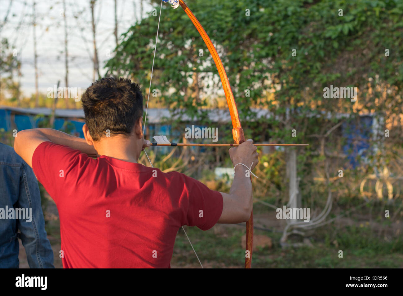 Archer man bow outdoor training hi-res stock photography and images - Alamy
