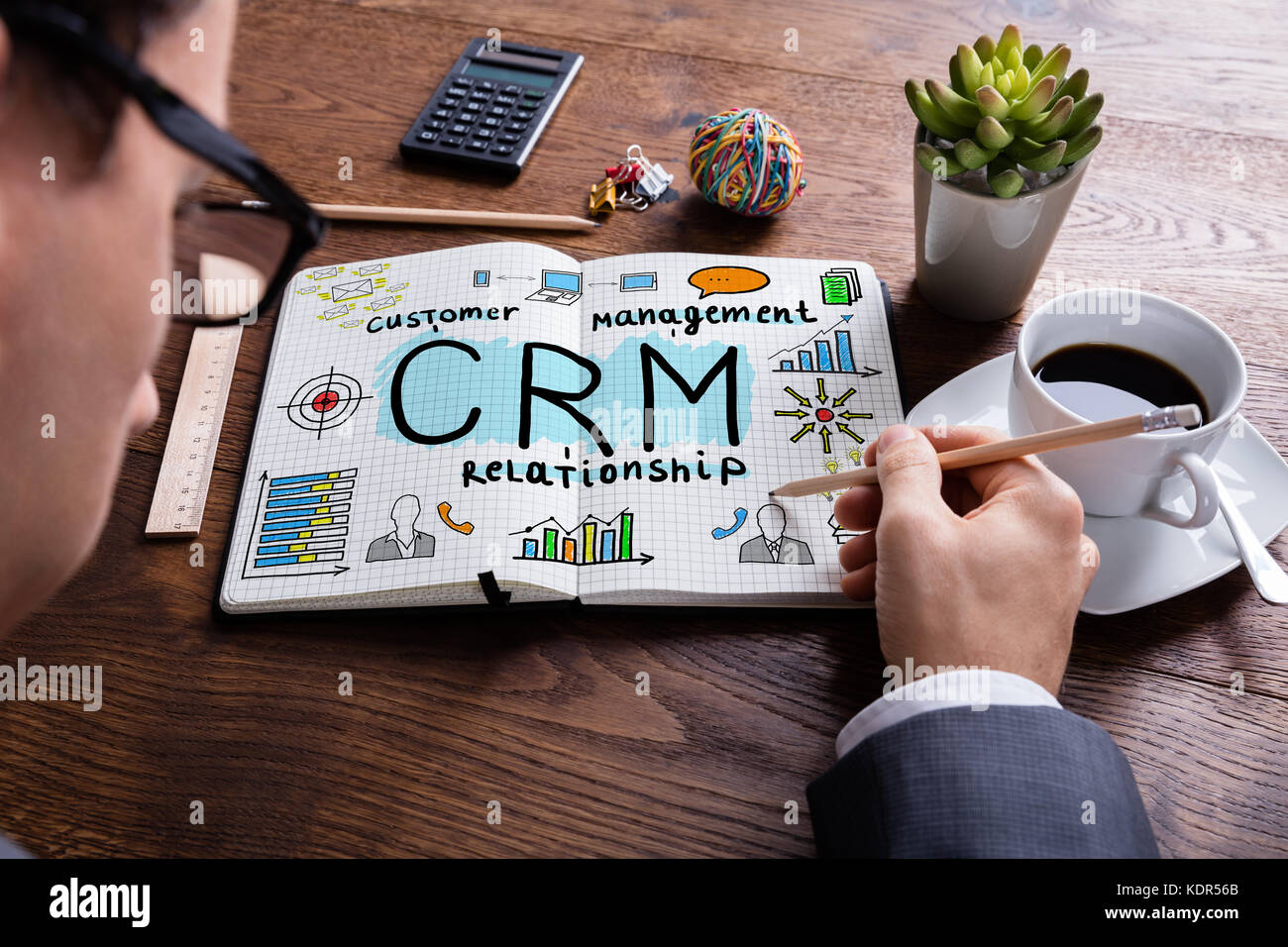 Close-up Of Businessperson Drawing Customer Relationship Concept On ...