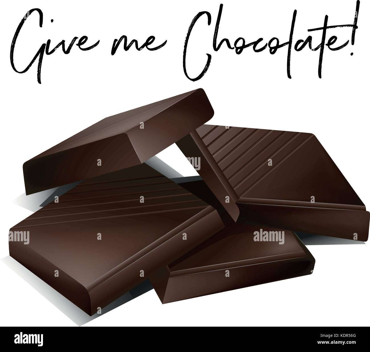 Chocolate bars and phrase give me chocolate illustration Stock Vector ...