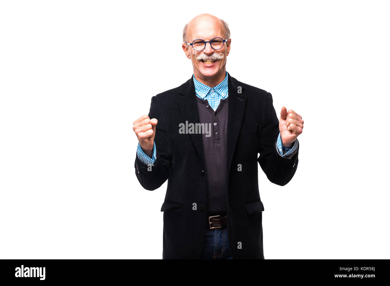 Hand businessman victory pose hi-res stock photography and images - Alamy