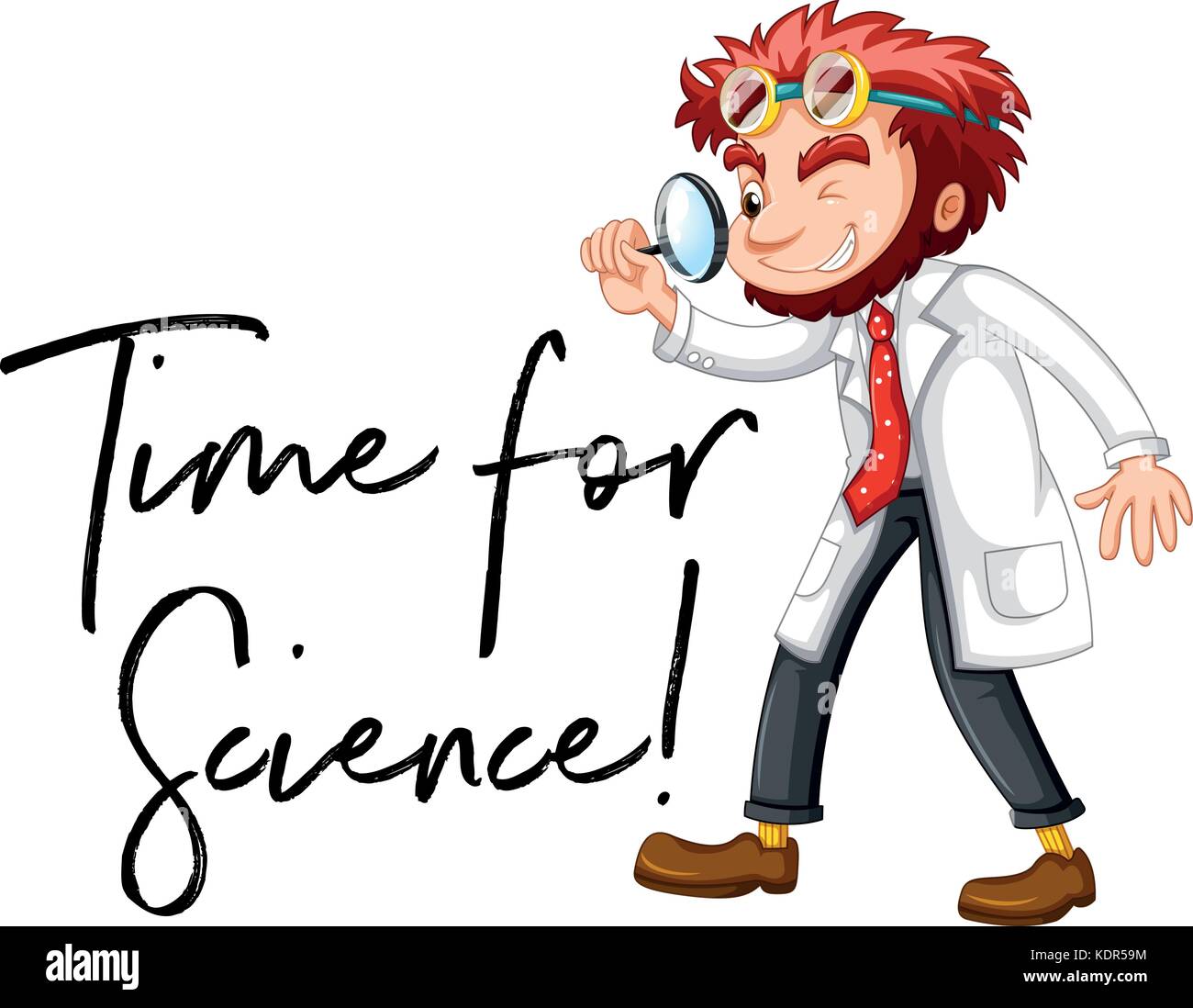 Scientist and phrase time for Science illustration Stock Vector Image ...